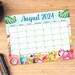 PDF Island Getaway Themed August 2024 Calendar, Printable Tropical ...