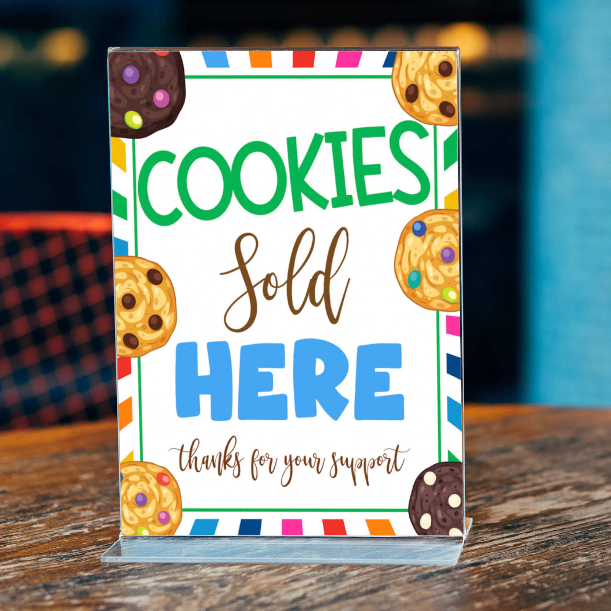 Cookies Sold Here Sign, Printable Scout Cookie Booth Sign, PDF Cookie ...