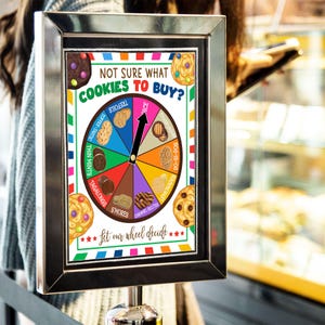 Editable Cookie Booth Wheel Sign, Printable PDF Cookie Booth Template ...