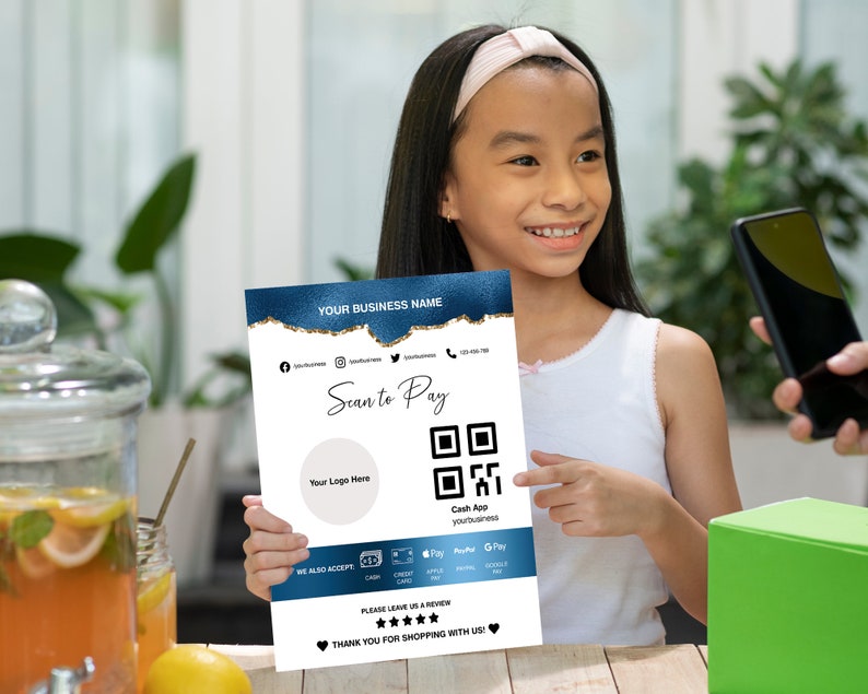 Editable Scan to Pay Sign Template, Printable Payment Sign, QR Code ... Editable Scan to Pay Sign Template, Printable Payment Sign, QR Code ...