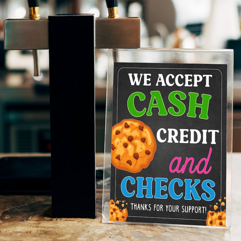 Printable PDF We Accept Payments Sign, Girls Scouts Cookie Booth, Cash ...