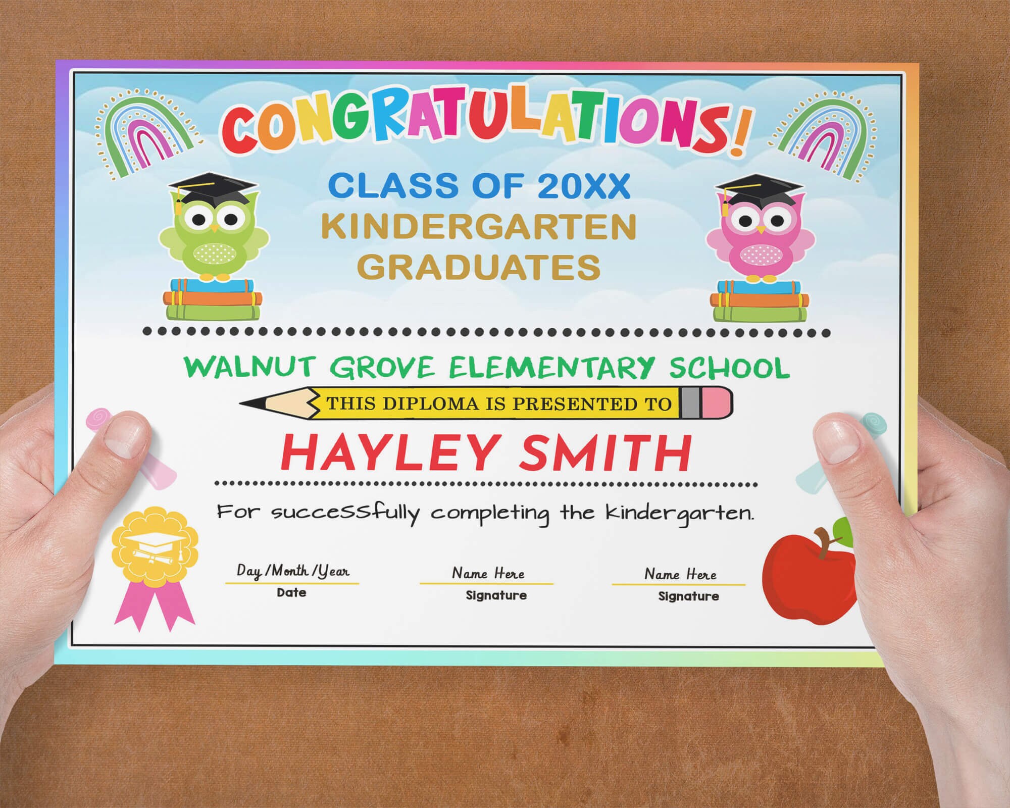 Kindergarten Graduation Diploma Certificate, Editable Kindergarten ...
