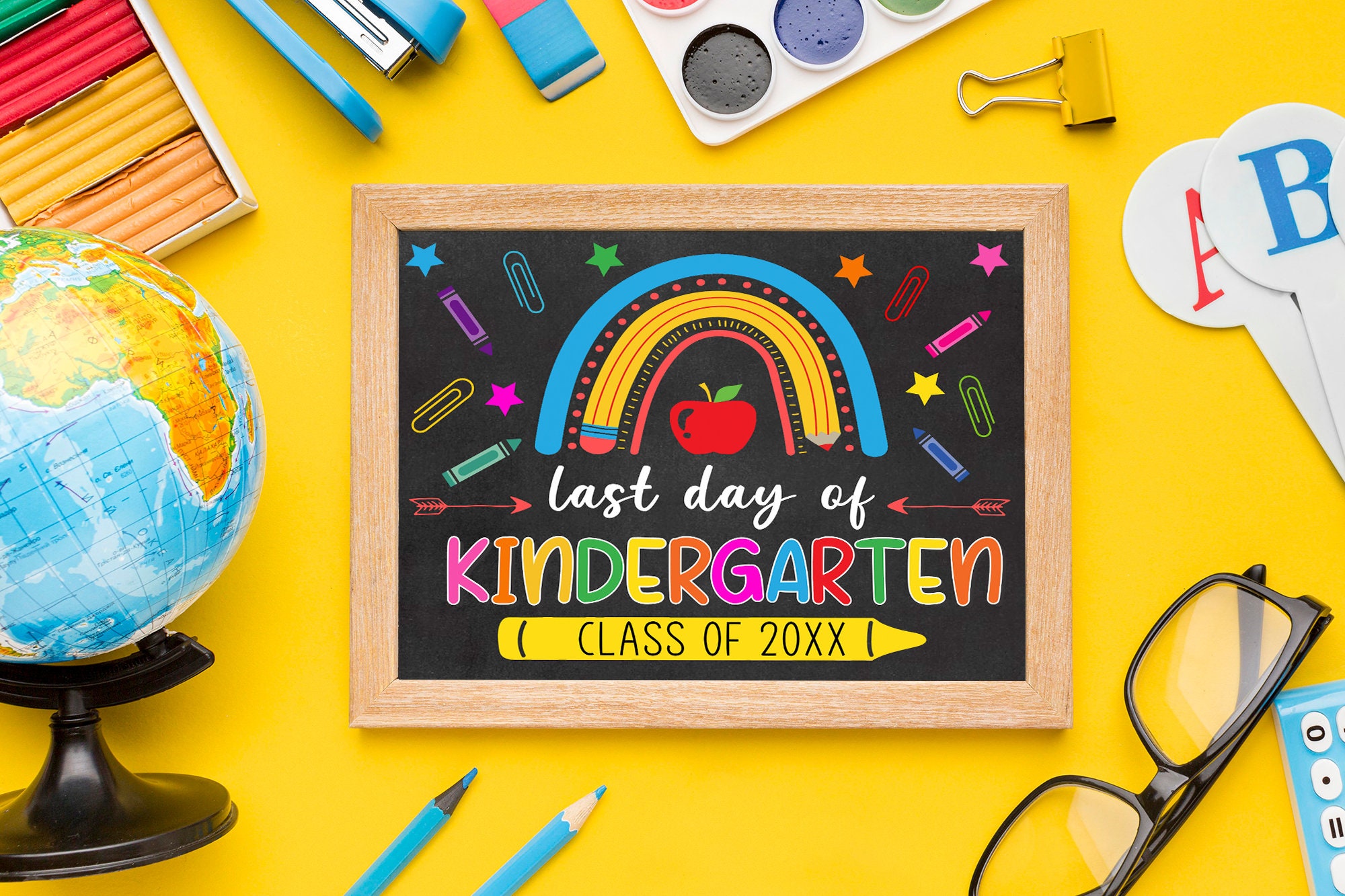 Editable End of School Year Sign Template, Kindergarten Last Day of ...