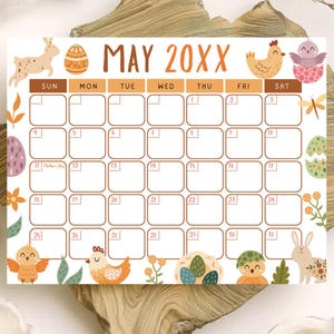 Boho May Calendar Printable | Aesthetic Mother’s Day Planner | Colorful ...