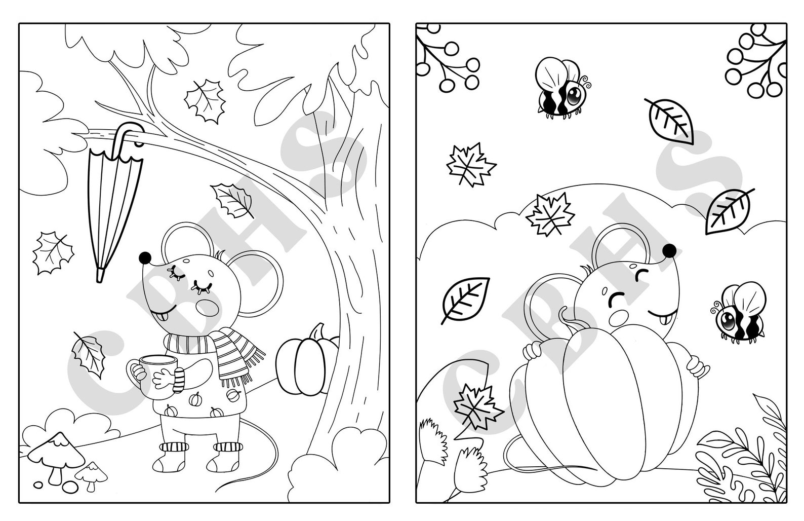 Fall Coloring Pages for Kids Printable V1, Kids Coloring Pages PDF File ...