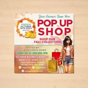 Editable Rustic Fall Pop up Shop Flyer - Etsy