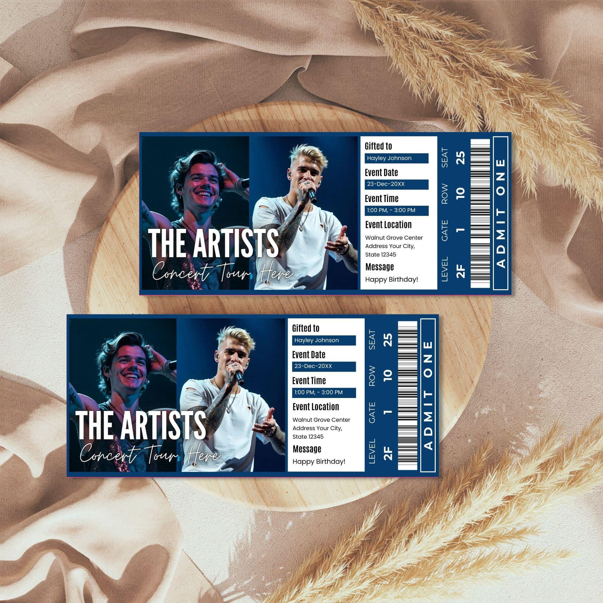 Editable Live Concert Ticket Template | DIY Event Ticket | Surprise ...