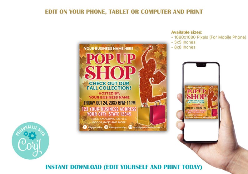 Fall Harvest Pop up Shop Flyer - Etsy