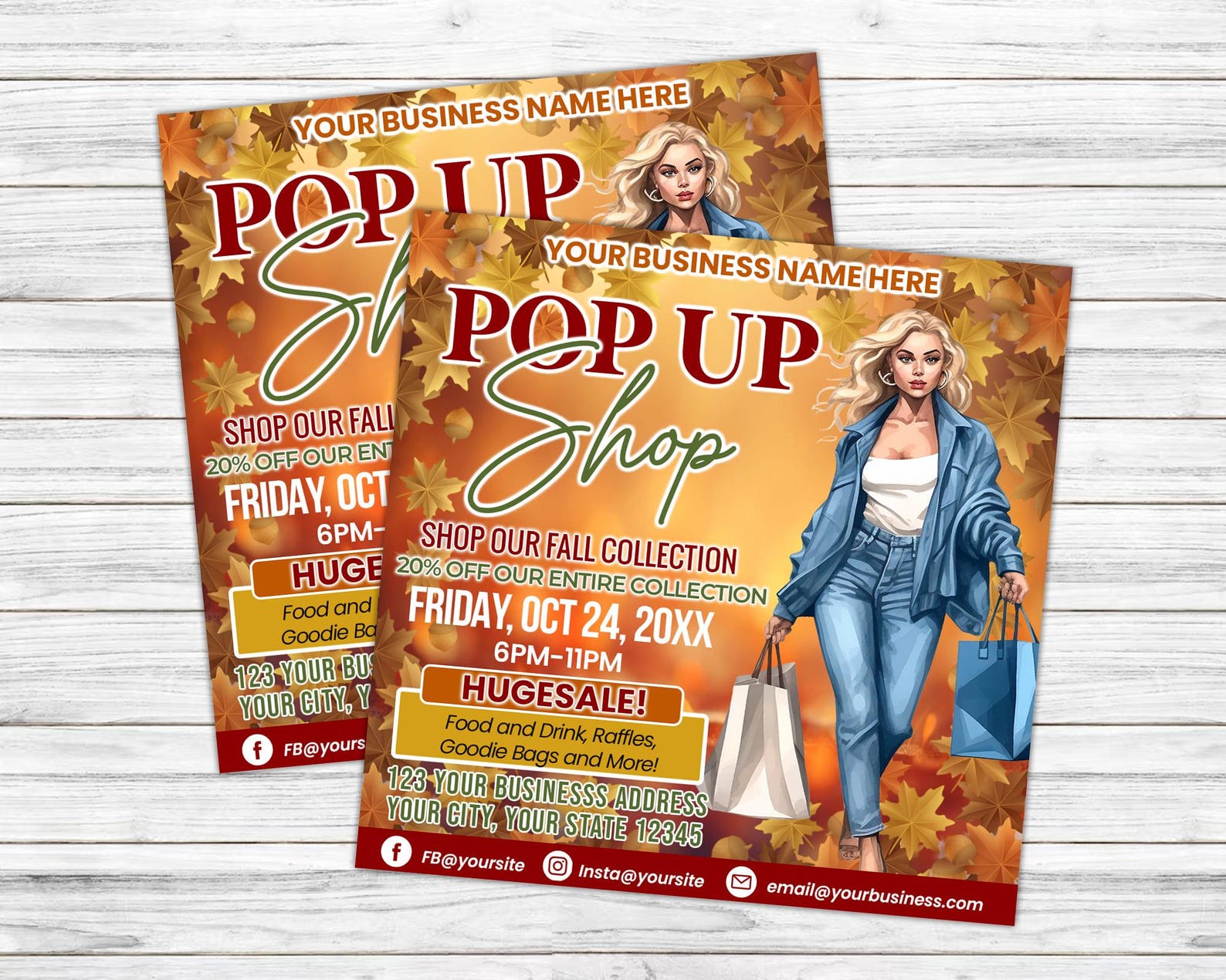 Editable Fall Pop up Shop Flyer - Etsy