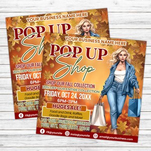 Editable Fall Pop up Shop Flyer - Etsy
