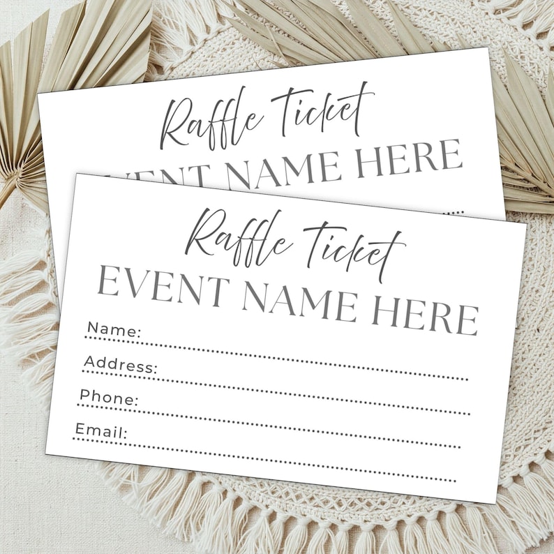 Editable Event Raffle Ticket Template | Enter to Win Template ...
