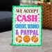 Printable We Accept Payments Sign Cash, Credit, PDF Cookie Fundraising ...