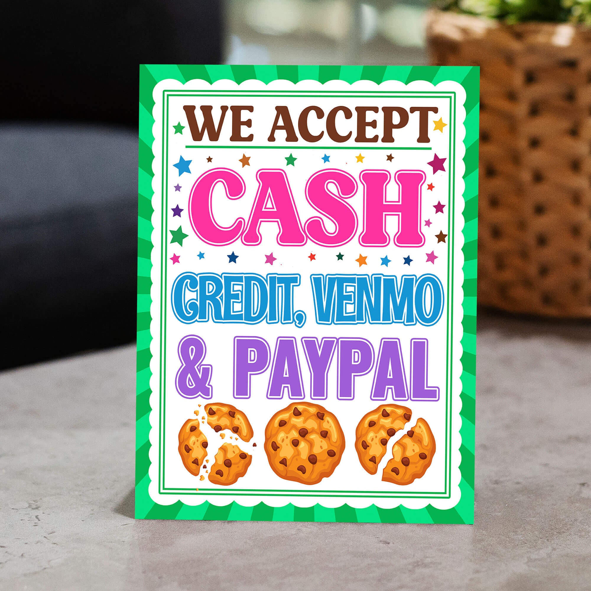 Printable We Accept Payments Sign Cash, Credit, Venmo, Paypal, PDF ...