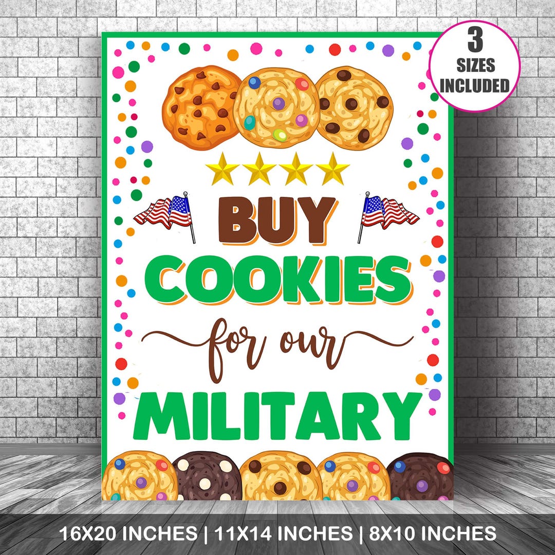 Cookie Booth Sign, Printable Buy Cookies for Our Military, Military ...