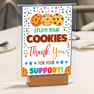 Printable Enjoy Your Cookies Thank You Sign, Cookie Booth Sign, Cookie ...