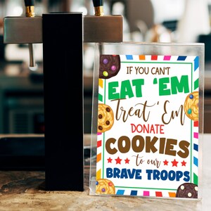 Cookie Booth Sign, If You Can't Eat 'em Treat 'em, Donate Cookies to ...