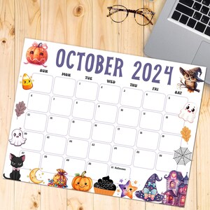 Whimsical October 2024 Halloween Calendar PDF - Etsy