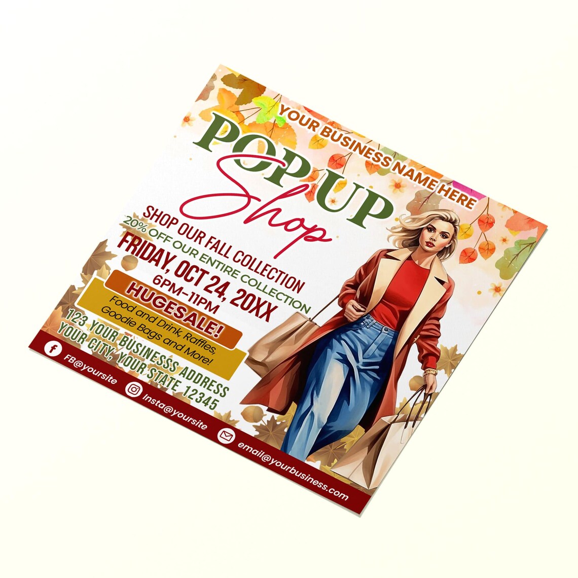 Rustic Fall Pop-up Flyer Editable - Etsy