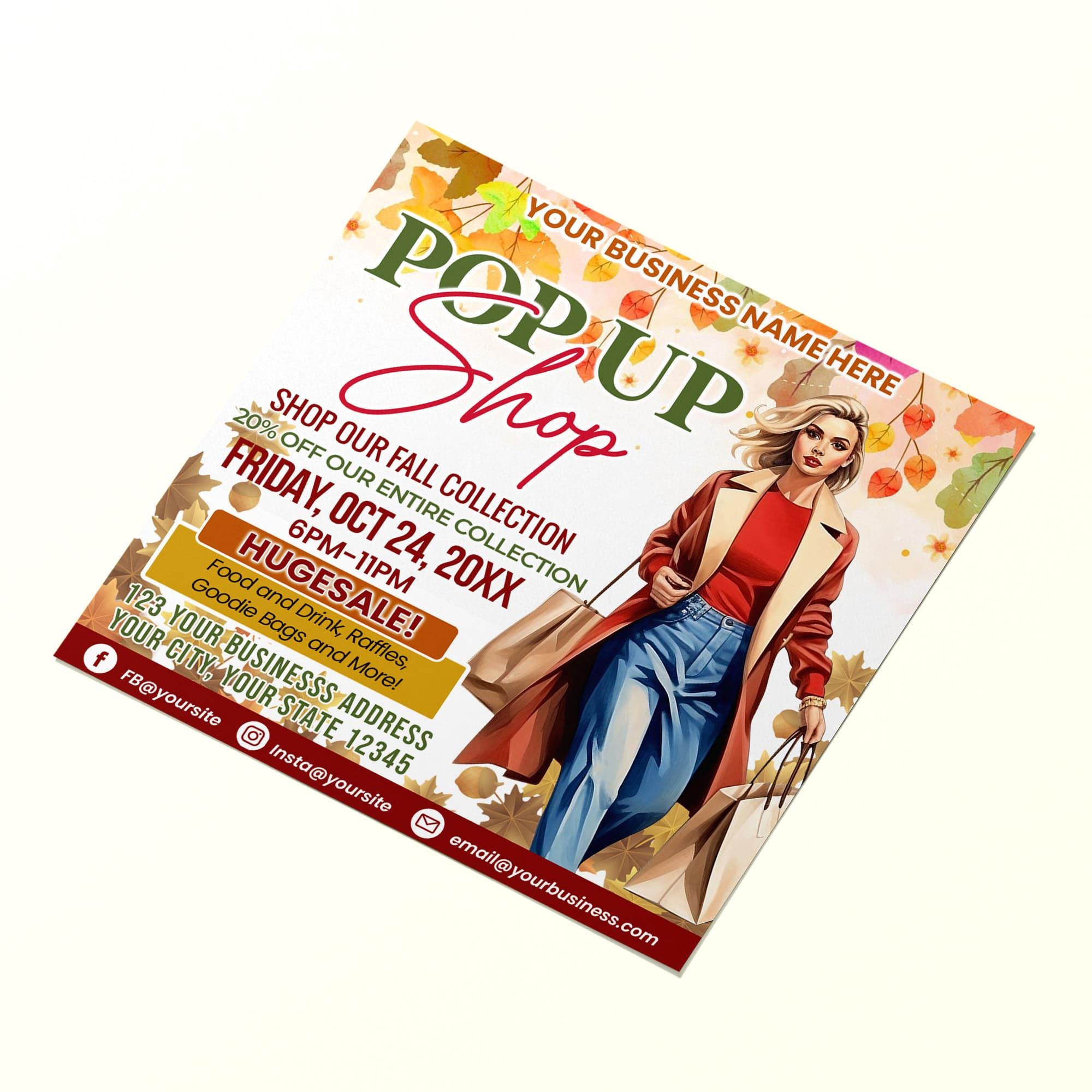 Rustic Fall Pop-up Flyer Editable - Etsy