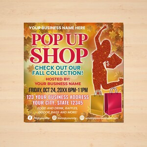 Fall Harvest Pop up Shop Flyer - Etsy