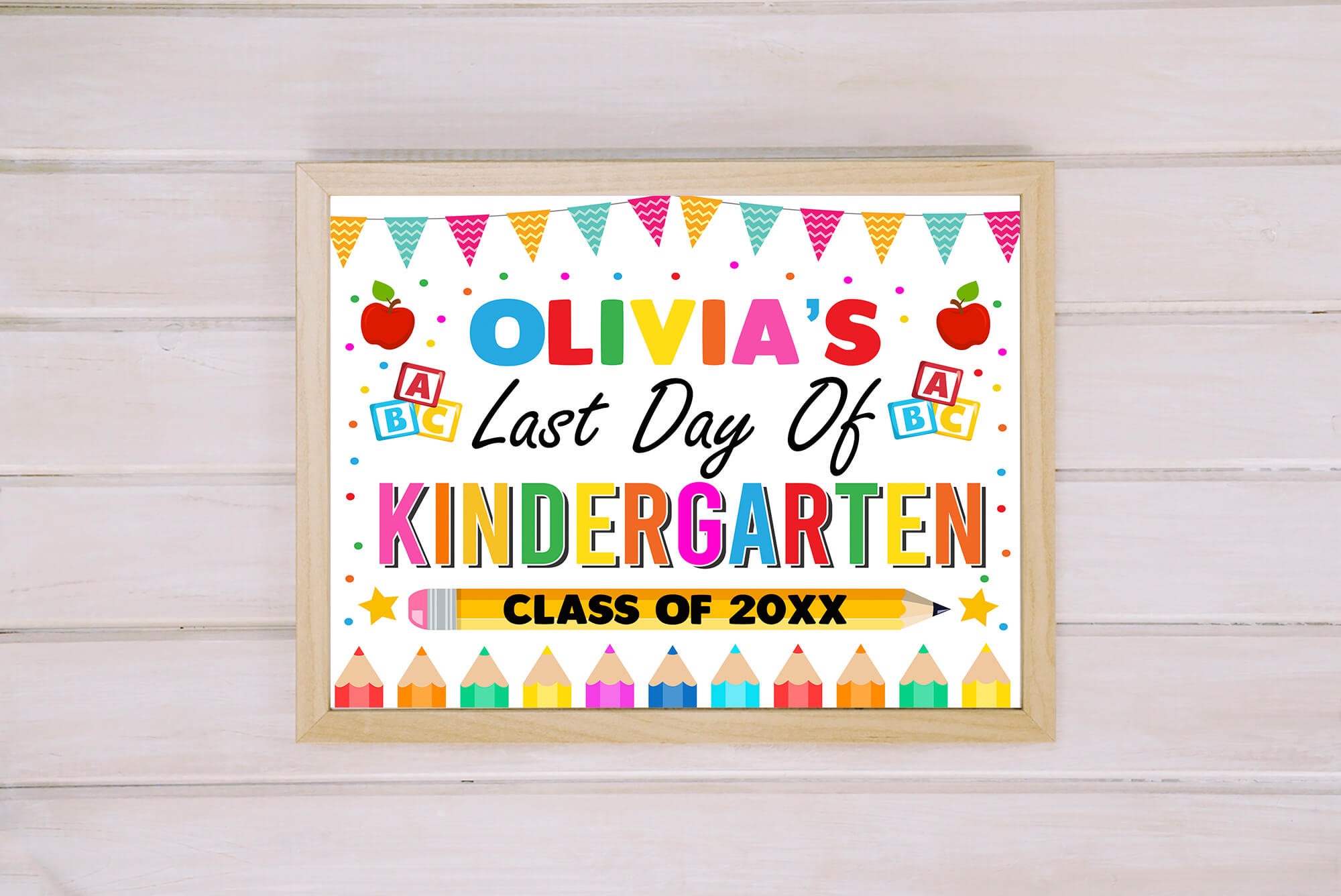 Editable Last Day of Kindergarten Sign With Name, Printable Sign ...