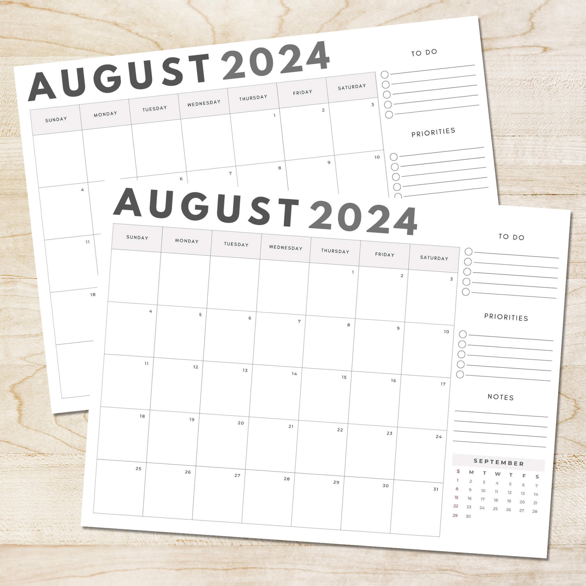 2024 August Calendar, Printable Monthly Calendar, Minimalist Planner ...