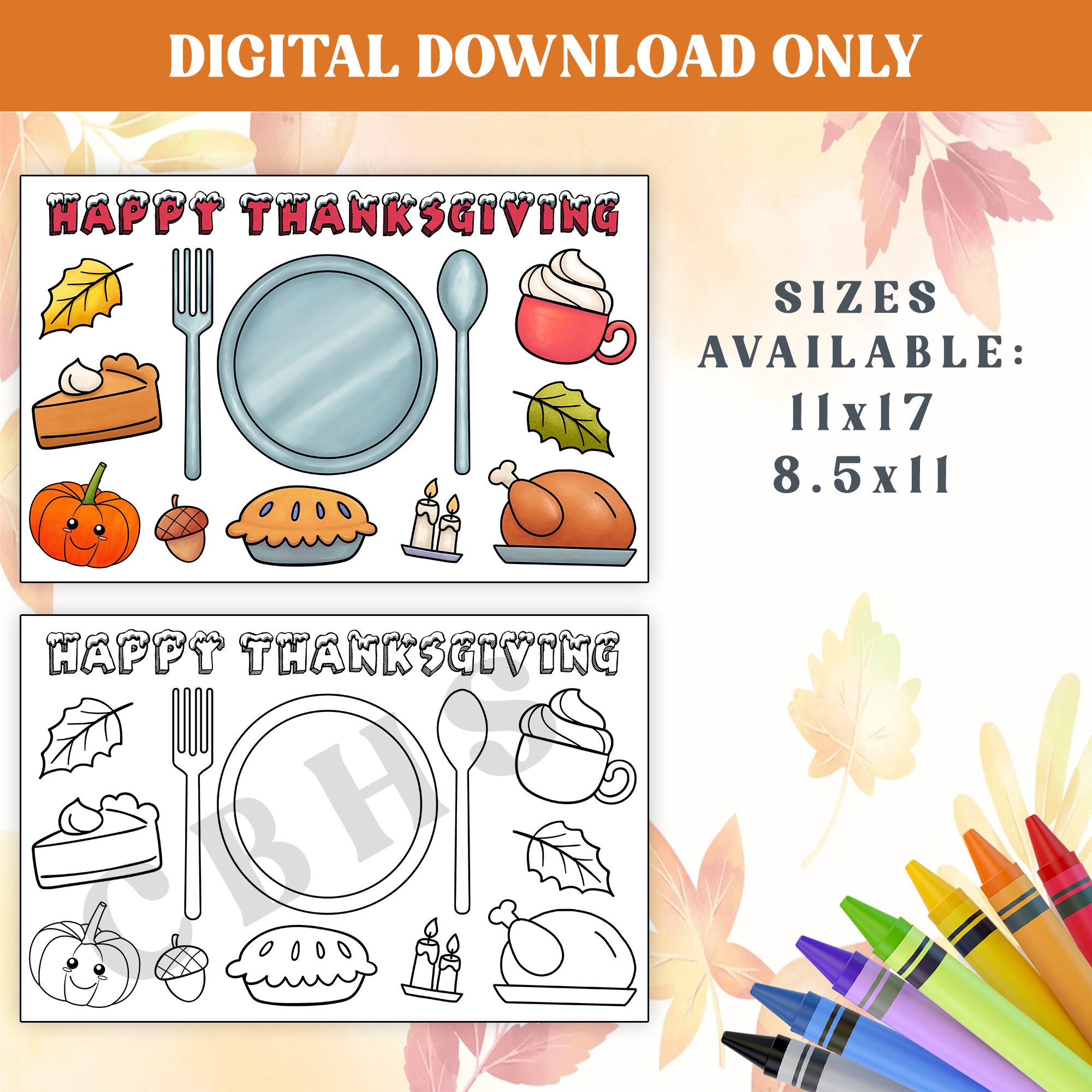 Thanksgiving Activity Placemat, Thanksgiving Activities for Kids ...
