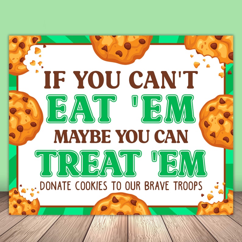 Printable Donate Cookies to the Military Troops, PDF If You Can't Eat 'em Treat 'em, Cookie ...