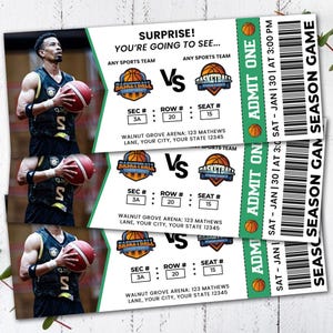 Customizable Basketball Ticket Template | DIY Sports Event Ticket ...