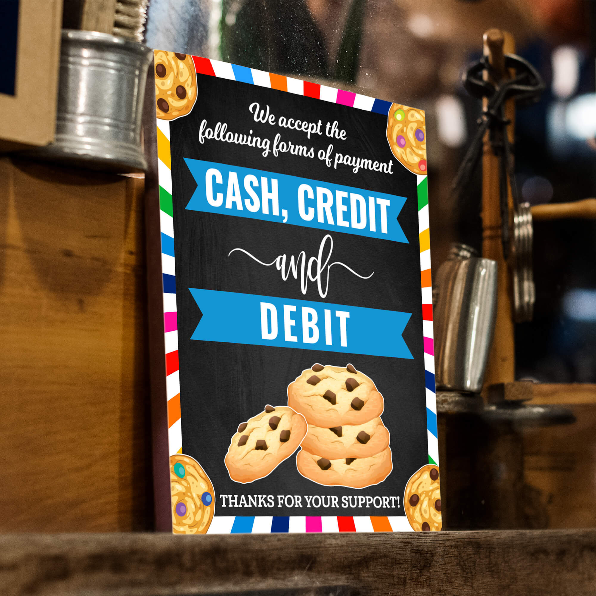 PDF We Accept Payments Sign Cash Printable Cookie Booth - Etsy