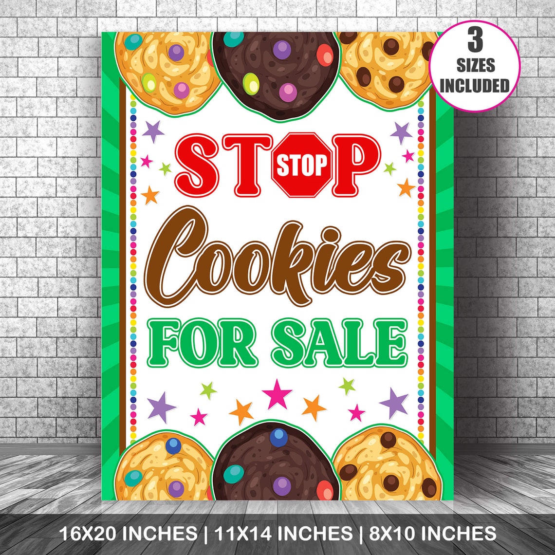 Printable Set of Cookie Booth Sign, We Accept Payments Sign Cash ...