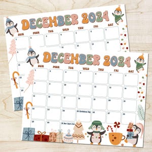 Whimsical Retro December Calendar - Etsy