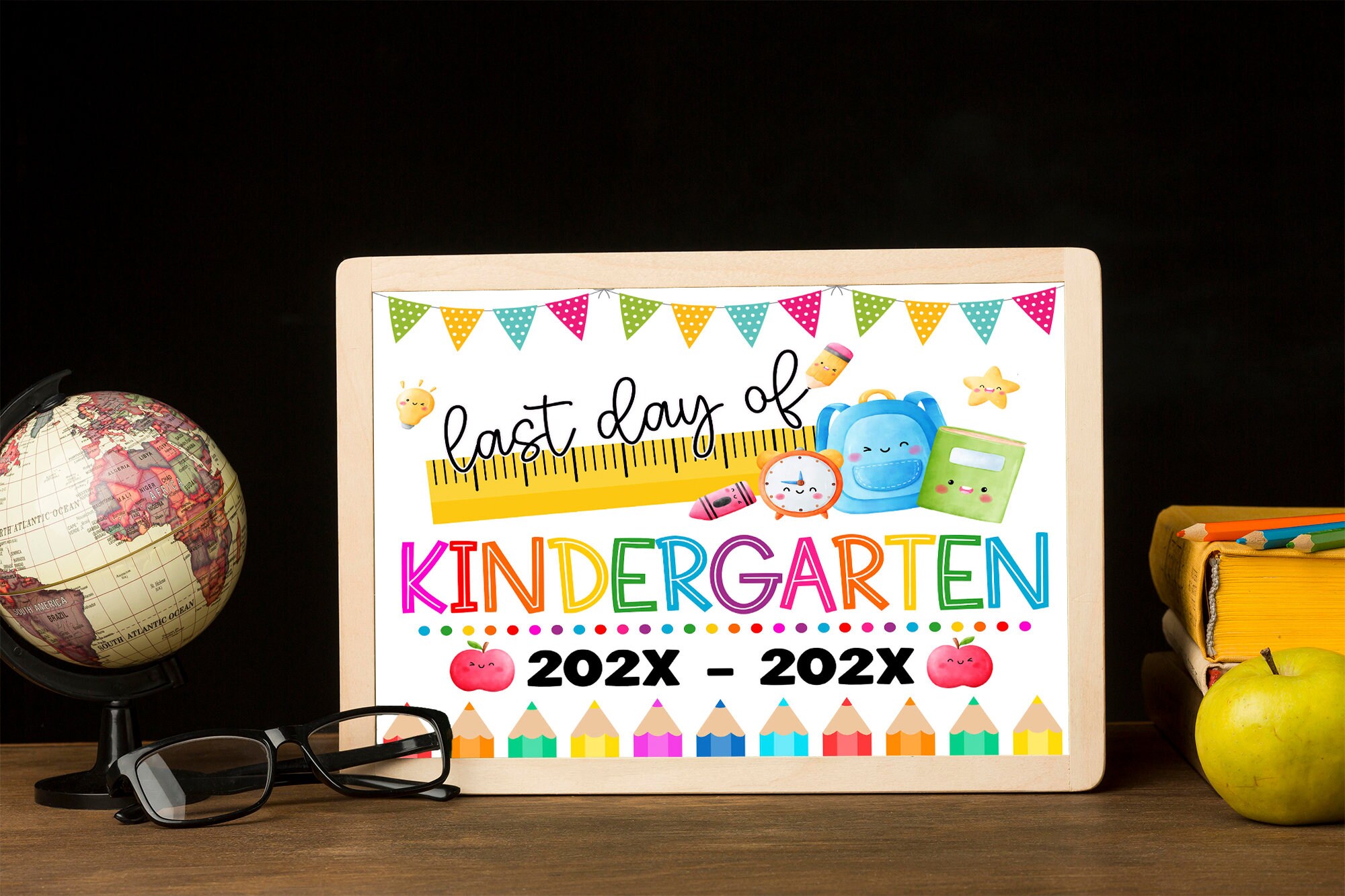 Last Day of Kindergarten Sign Template Editable, Printable Kinder End ...