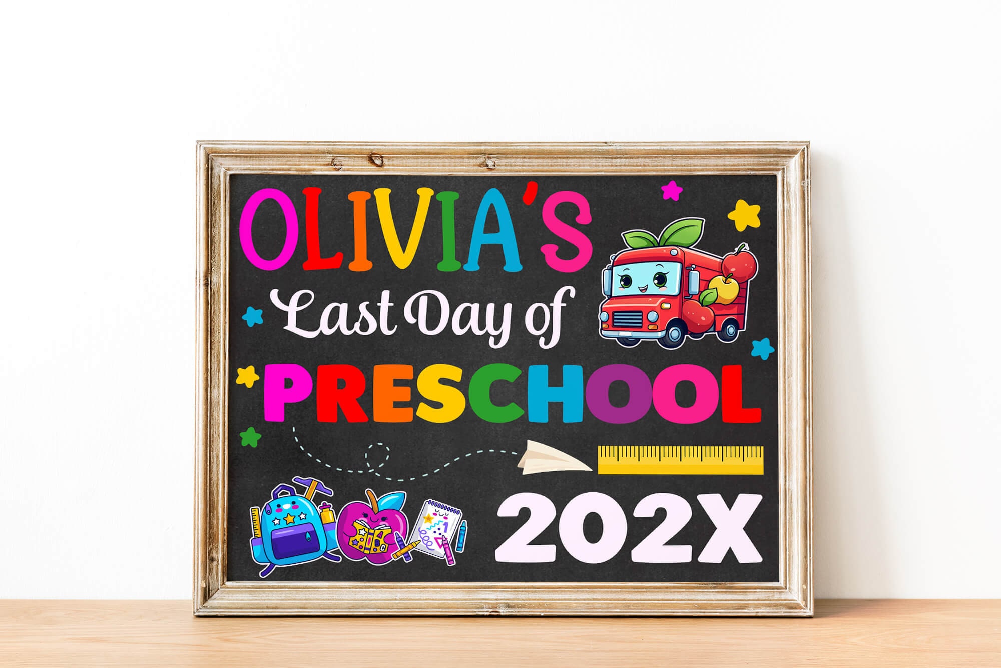Editable Last Day of Preschool Sign, DIY School Print, Personalized ...