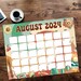 Printable Retro Nostalgic Summer Theme August 2024 Calendar, Printable ...