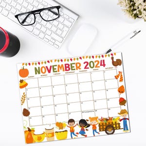 Cute November Printable Calendar Design - Etsy