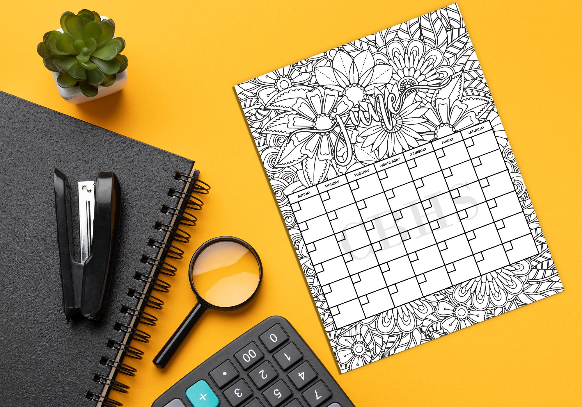 2023 Calendar PDF, Floral Calendar 12 Month Coloring Pages, Printable ...
