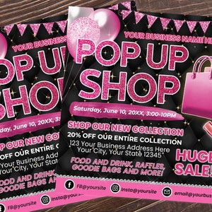 DIY Pop up Shop Flyer, Boutique Flyer, Event Flyer, Sip and Shop Flyer ...