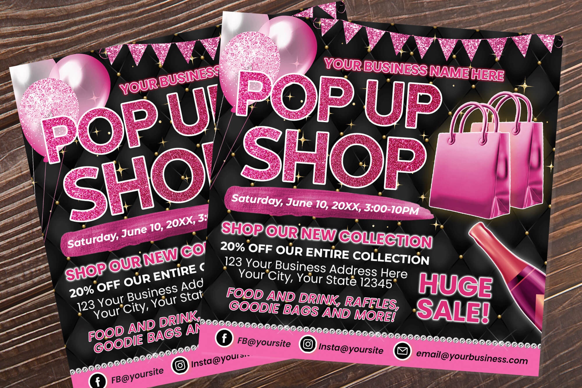 DIY Pop up Shop Flyer, Boutique Flyer, Event Flyer, Sip and Shop Flyer ...