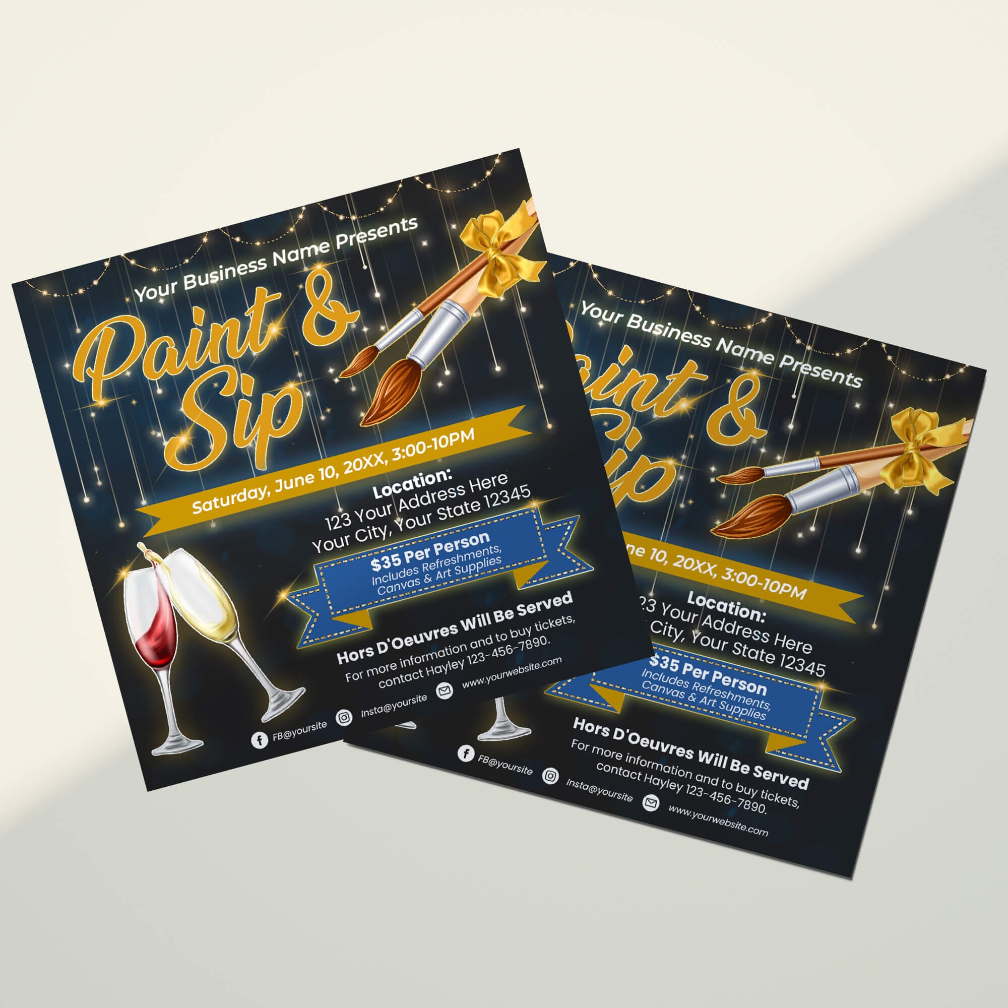 DIY Paint and Sip Flyer, Paint Party Flyer, Editable Sip and Paint ...