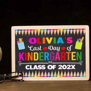 Last Day of Kindergarten Sign With Name Editable, End of School Year ...