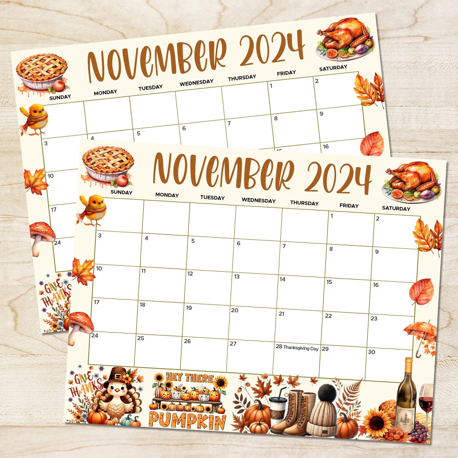 November Art Calendar Page Printable - Etsy