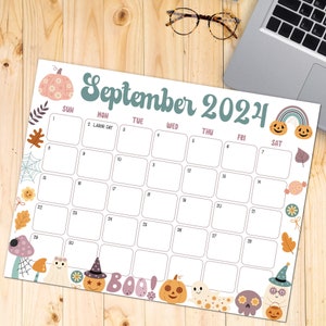 Spooky September 2024 Calendar Printable for Halloween - Etsy