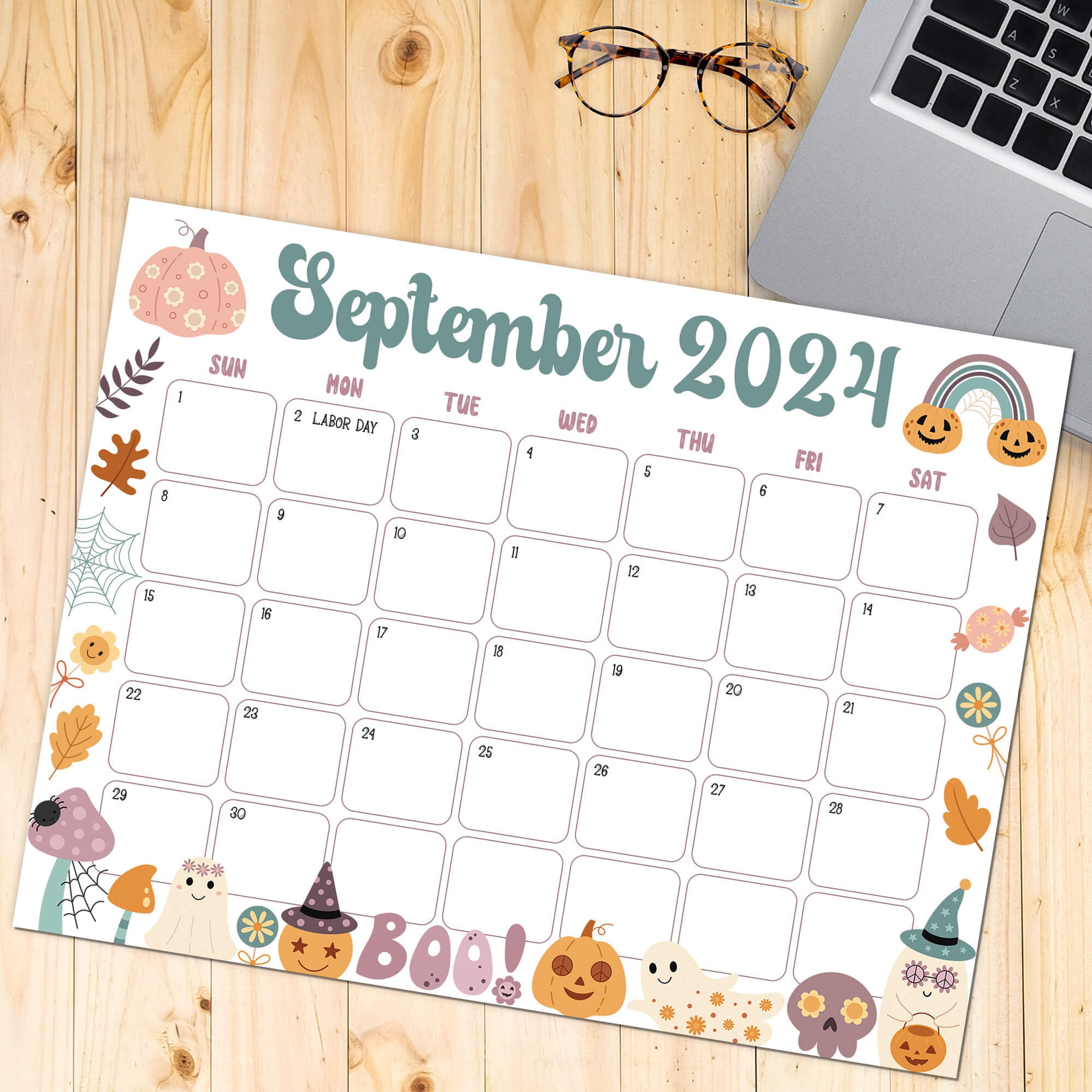 Spooky September 2024 Calendar Printable for Halloween - Etsy
