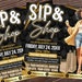 Sip and Shop Flyer, Editable Pop up Shop Flyer, Shopping Event ...