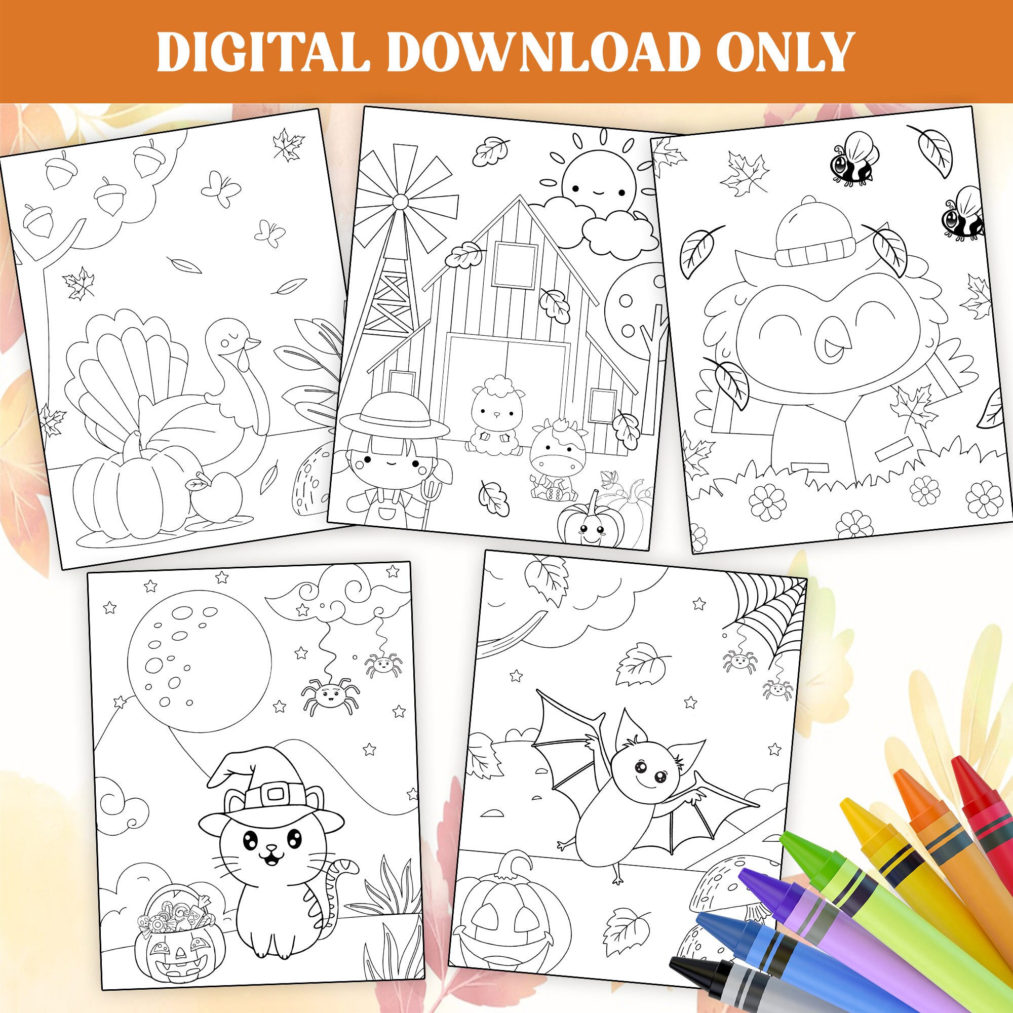 Fall Activity Sheets for Kids Bundle, Printable Activity Pages, PDF ...