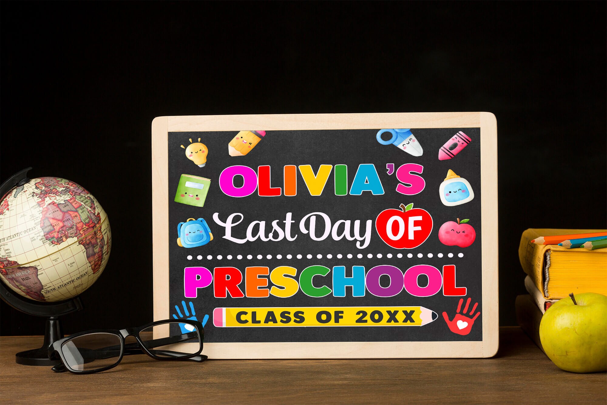 End of School Year Sign Template, Editable Last Day of Preschool Sign ...