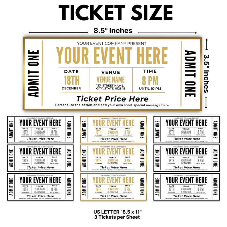 Editable Surprise Event Ticket Template | Printable Gift Ticket ...