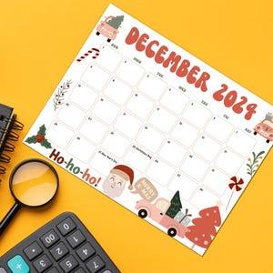 Vintage December Calendar With Retro and Cute Theme - Etsy