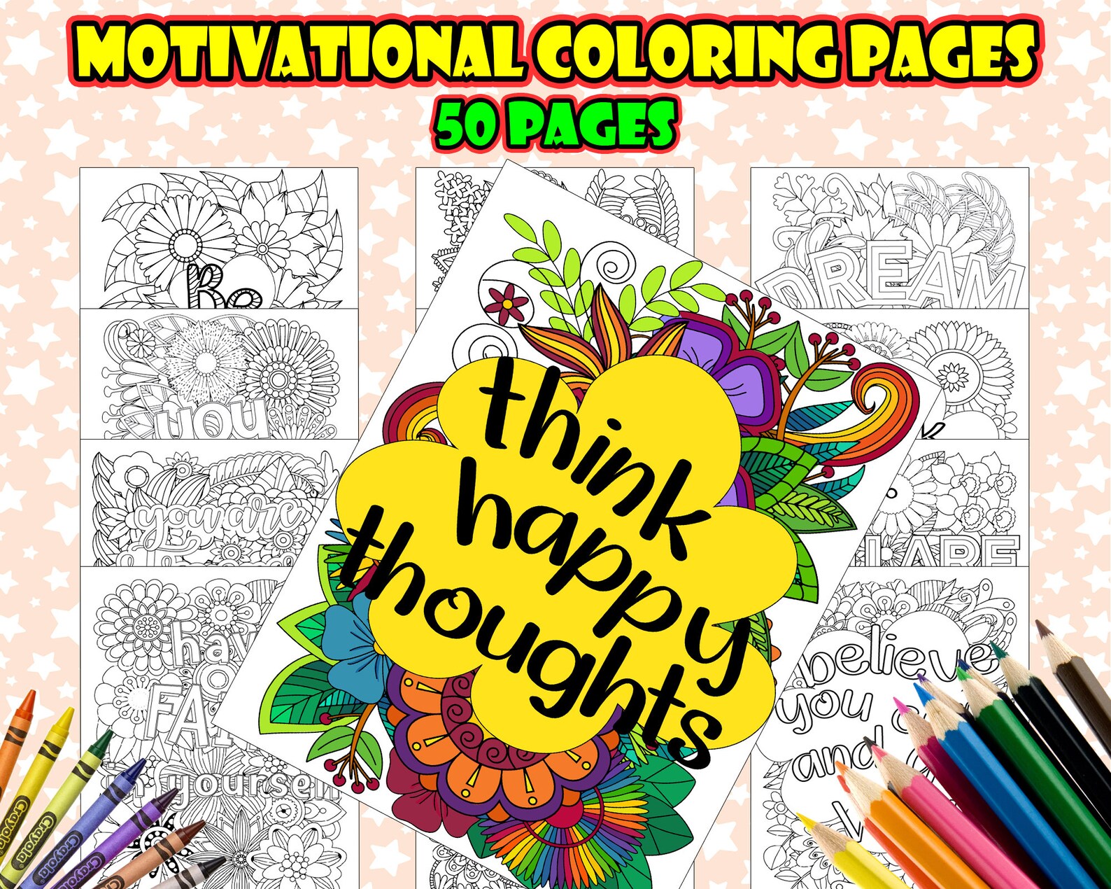 50 Motivational Quote Coloring Pages, Printable Quotes to Color, Teens ...